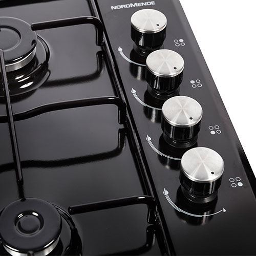 Gowan Home. NordMende 60cm 4 x Burner Gas Hob Enamel Pan Supports Black