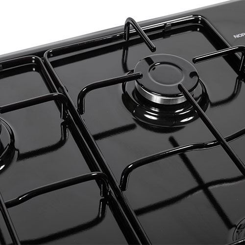 Gowan Home. NordMende 60cm 4 x Burner Gas Hob Enamel Pan Supports Black